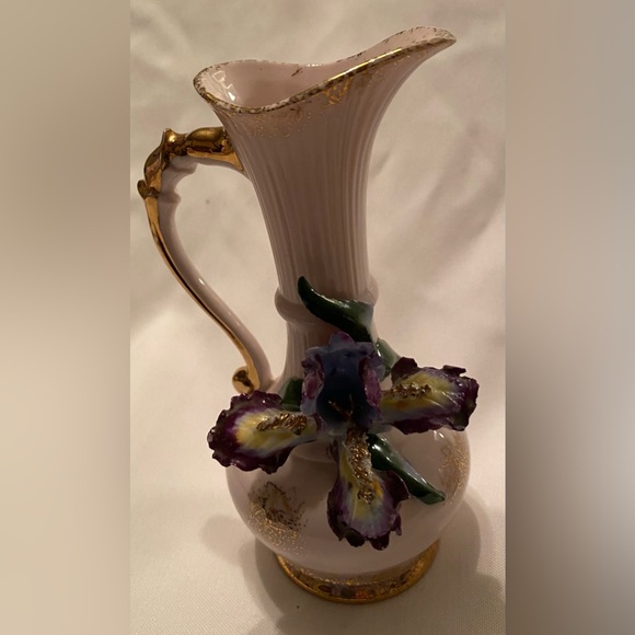Lefton | Accents | Lefton Hand Painted Iris Pitcher Vase Ewer Creamer ...